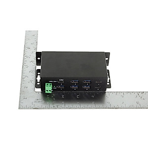 Coolgear USB-C 7 Port Hub 3X Type-C 5X Type-A - DIN Rail - Power Adapter