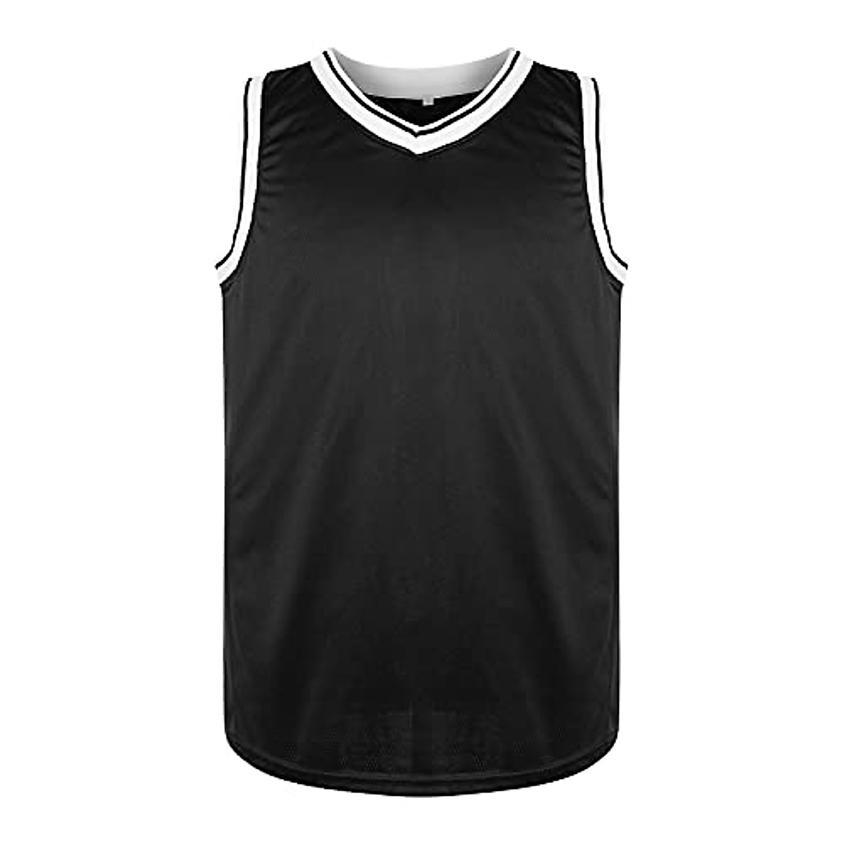 MESOSPERO Blank Basketball Jersey 90S Hip Hop Clothing for Party,Mens Plain Mesh Athletic Practice Sports Shirts S-3XL (XX-Large, Blank-Black)