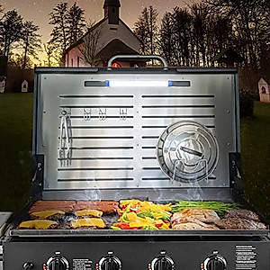 Hinged Lid for 36 inch Blackstone Griddle, Multi-Function Griddle Lid with LED Light, Pot Lid Rack, 4 Hooks, Blackstone Grill Accessories