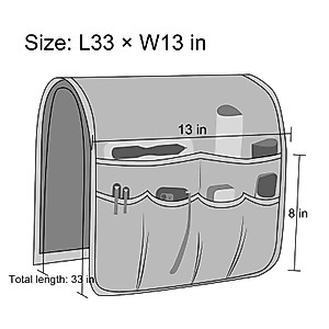 SYSOV Sofa Armrest Organizer, Remote Control Holder for Recliner Couch, Arm Chair Caddy with 5 Pockets for Magazine, Tablet, Phone, iPad