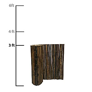 Backyard X-Scapes Caramel Brown Bamboo Fencing Decorative Rolled Fence Panel 3 ft H x 8 ft L