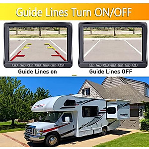 RV Backup Camera Wireless HD 1080P 2 Infrared Night Vision Bluetooth Rear View Cam 7‘’DVR Touch Key Monitor Kit Adapter for Furrion Pre-Wired RV Trailer Truck Camper Van Crane 4 Channels DAJKRTIA K7