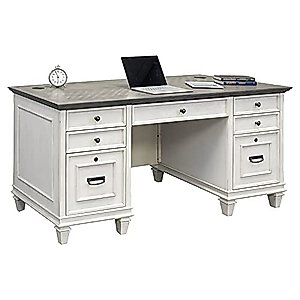 Martin Furniture Double Pedestal Desk, White