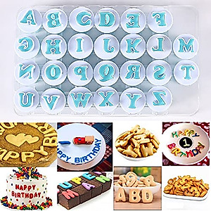 26PCS/Set Alphabet Numbers Cookie Stamp Cutter Cake Mold Letter Fondant Cake Biscuit Mold XMAS DIY GIFT Baking Mould Cake Tool Embosser Cutter