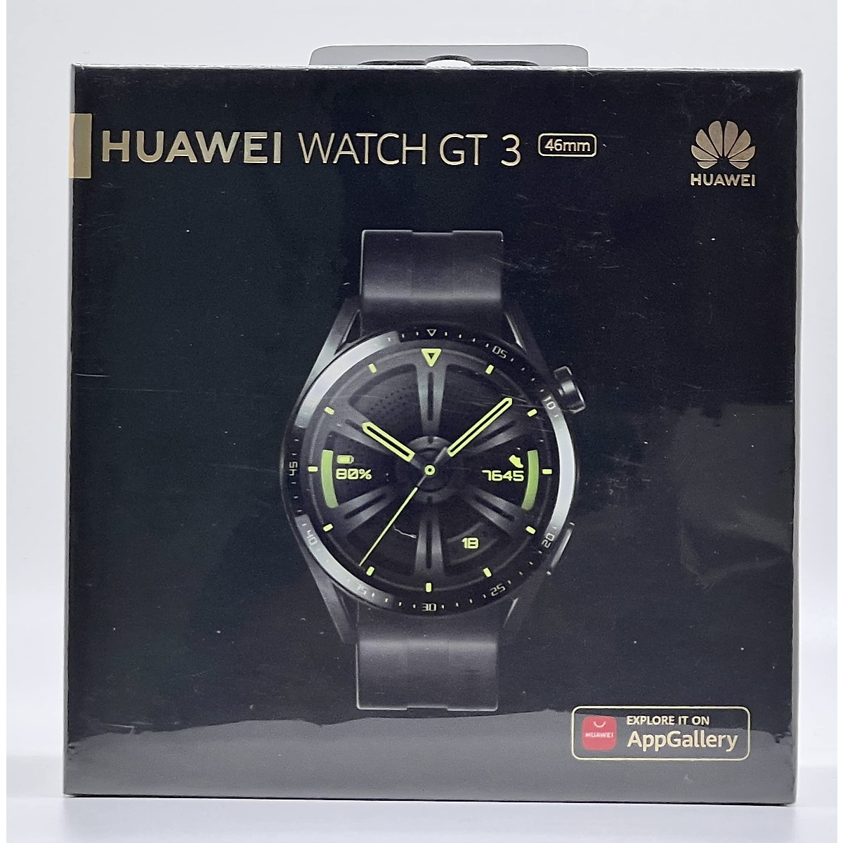 HUAWEI Watch 3 Smart Watch 46MM | AMOLED Display | Smartwatch | 3-Day Battery Life | Black Stainless Steel Case | Black Fluoroelastomer Band