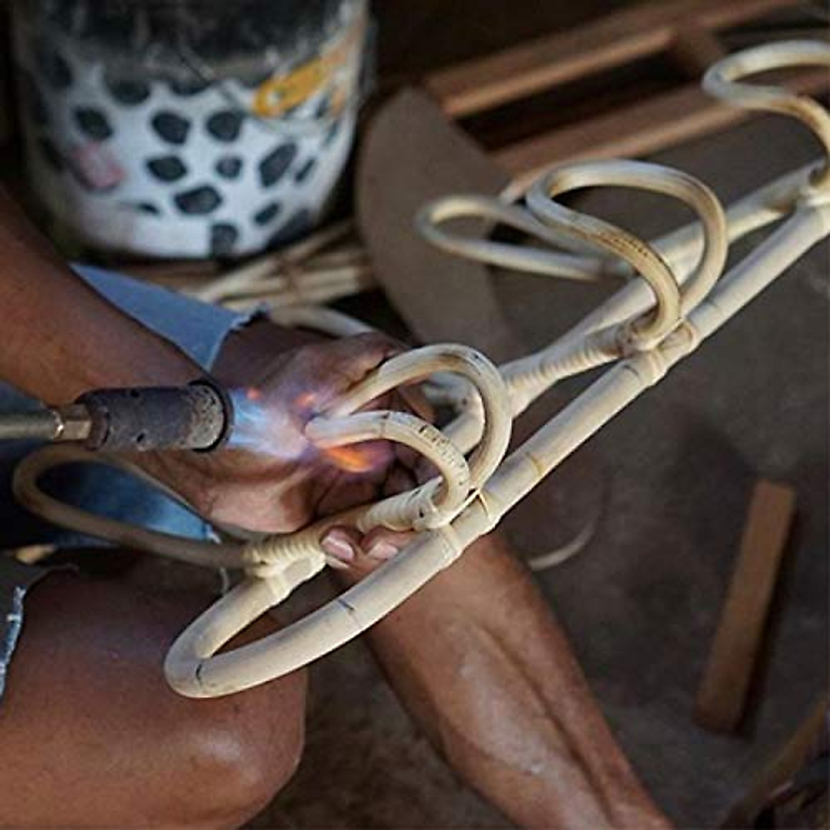 Gravo Large Rattan Wall Hooks Clothes Hat Hanging Hook Crochet Cloth Holder Organizer Hangers Decor for Home Decor