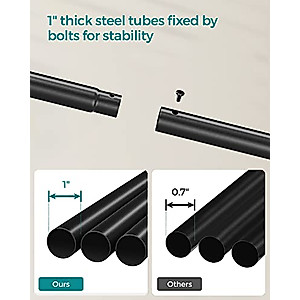 SONGMICS Clothes Rack, Double-Rod Clothing Rack with Wheels, Heavy-Duty Metal Frame, Garment Rack, 220 lb Max. Total Load, 40.7 Inches Wide, Clothes Storage and Display, Black UHSR107B01