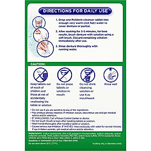 Polident 3 minutes Denture Cleaner 84 Tablets Bundle Dentu-Care Denture Case and Brush | Easy To Maintain Good Clean Full/Partial Dentures Mouthguards | No More Spongy Painful Gums