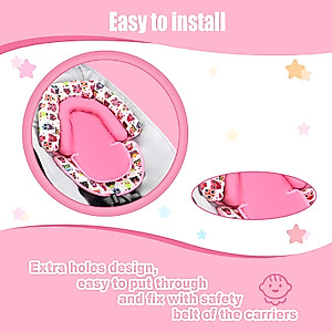 KAKIBLIN Toddler Head Support for Car Seat, Infant Car Seat Insert, Baby Soft Neck and Body Support Pillow for Carseat, Pink