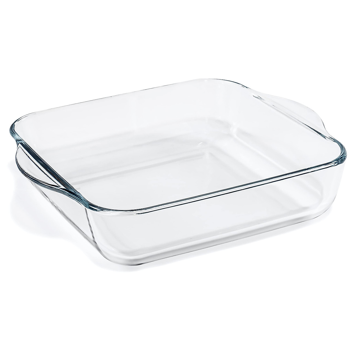 Red Co. 2 Qt Large 8.5” x 8.5” Square Clear Glass Casserole Baking Dish with Handles