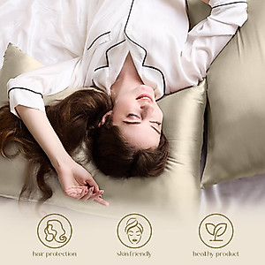 ZIMASILK 100% Mulberry Silk Pillowcase for Hair and Skin Health,Soft and Smooth,Both Sides Premium Grade 6A Silk,600 Thread Count,with Hidden Zipper,1pc (Queen 20''x30'',Taupe)