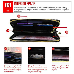 Sannovo Van Gogh Wallet The Starry Night Long Wallet for Woman Zippered Clutch ID Card Wallets Shopping Organize Cash Holder, Gift for Mom