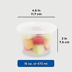 STARANDBEE [20Pack] 16oz, Food Storage Containers with Lids, Plastic Deli Containers, Meal Prep Containers, Microwave and Freezer Safe, Stackable, Leakproof, BPA Free, Clear