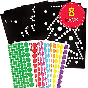 Baker Ross AT224 Christmas Dotty Sticker Art - Pack of 8, Festive Arts and Crafts