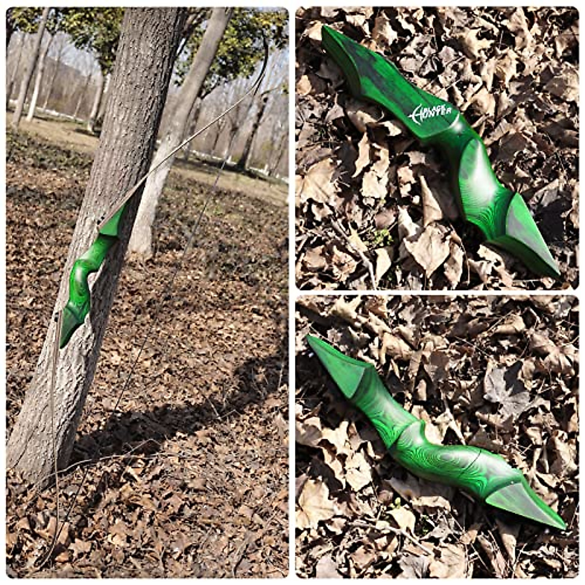 Black Hunter Archery Recurve Bow 60" Right Hand Hunting Takedown Bow Set 20-60 lbs Adults Archery Suitable for Practice Competition