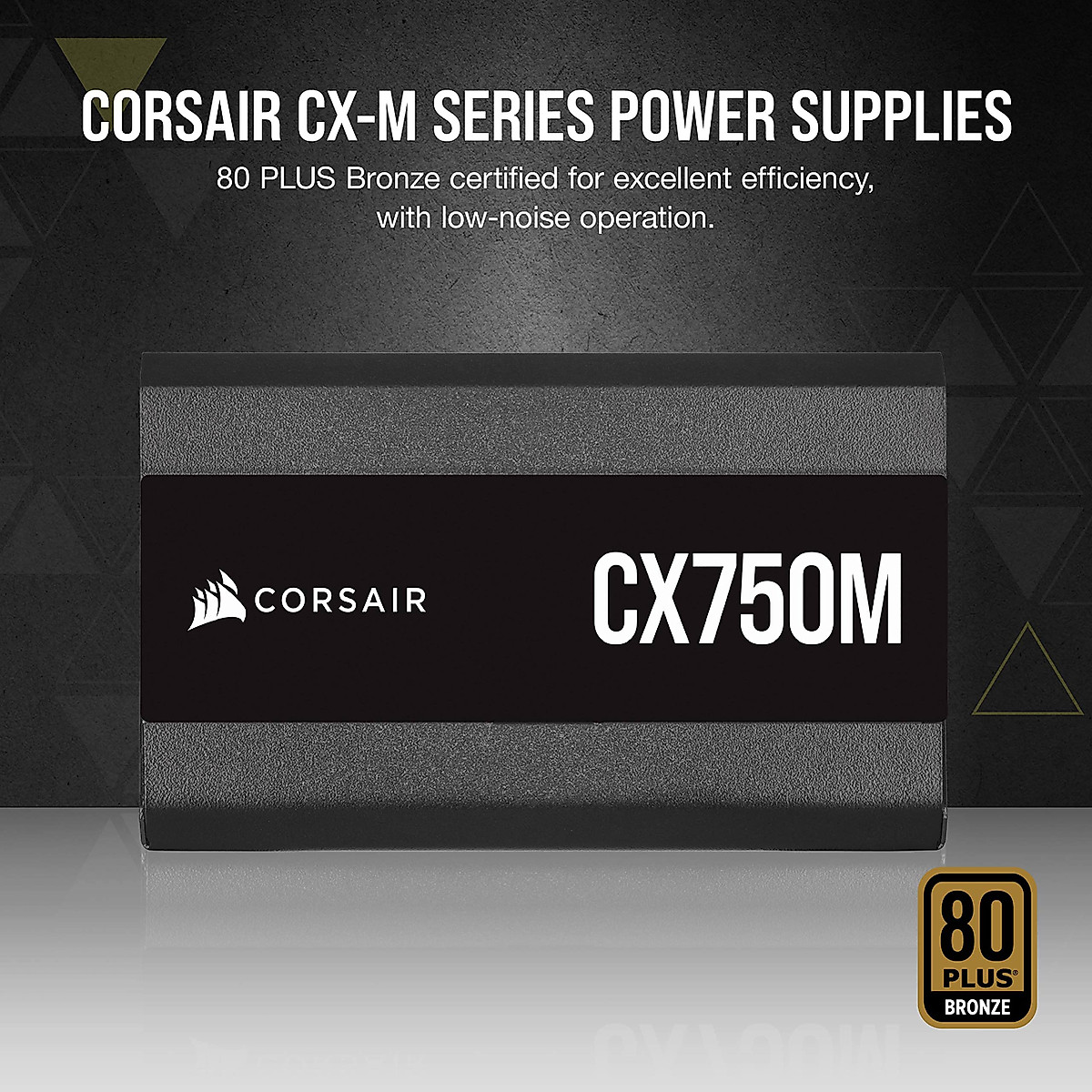 CORSAIR CX750M 80 PLUS Bronze Semi-Modular Low-Noise ATX 750 Watt Power Supply - NA - Black