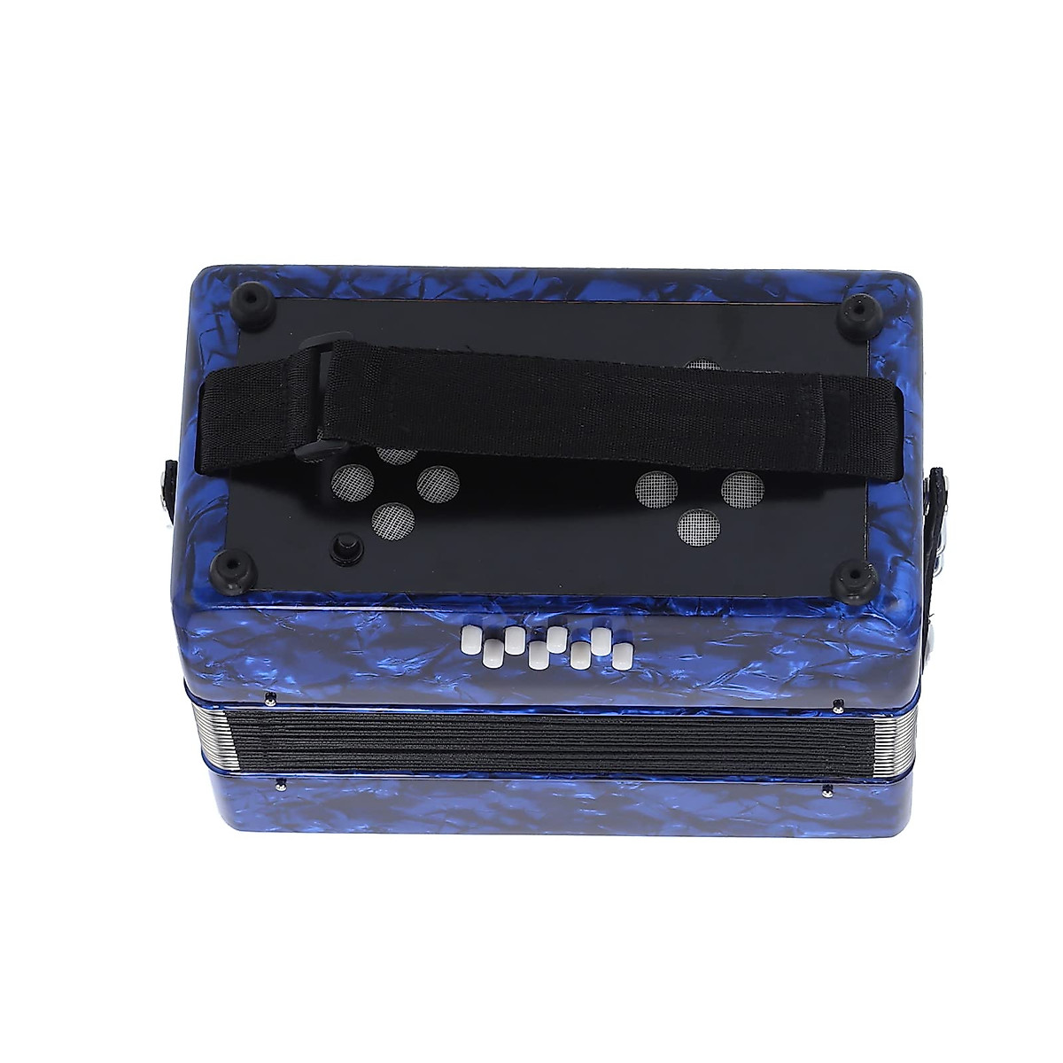 22 Key 8 Bass Accordion, Accordian Professional Kids Accordion Toy Accordion Button Accordian for Kids Adults Beginners Students for Performance Banquet, Party(Navy blue, blue)