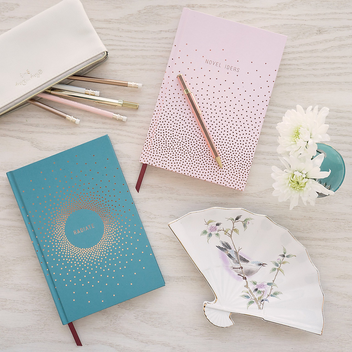 DesignWorks Ink Terrazzo Soft Touch Hard Cover Journal, Copper Dots- Novel Ideas