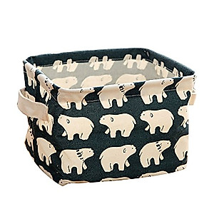 Collapsible Storage Bins Basket Organizers Canvas Bag Foldable Storage BinsToy Organizer for Nursery Storage, Kid's Toy & Laundry, Gift Baskets,Pack of 4