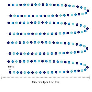 Decor365 Blue Circle Dot Garland Bubble Streamer Summer Under the Sea Party Decoration Pool Beach Ocean Bubble Hanging Bunting Banner Backdrop Mermaid Birthday/Wedding/Baby Shower/Kids Room PartyDecor