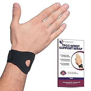 Wrist Wrap Compression Wrist Brace For TFCC Tears | Carpal Tunnel Pain & Tendonitis Relief | Padded Hole For Ulnar | Wrist Support For Working Out | Wrist Wraps for Men Women | Fits Both Wrists (MED)