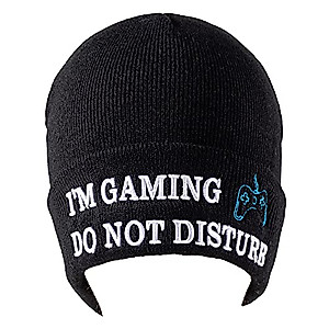 Novelty Gamer Socks Beanie Winter Hat, Funny Gamer Gifts Stocking Stuffers for Men Teen Boys Teenager Kids Dad Husband Father