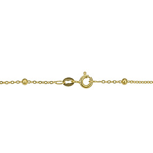 Kooljewelry 14k Yellow Gold Round Beads Station Necklace (24 inch)