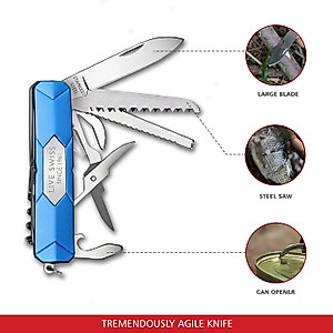 Swiss Eagle Hiker Multi-Tool Pocket Knife with 11 Functions