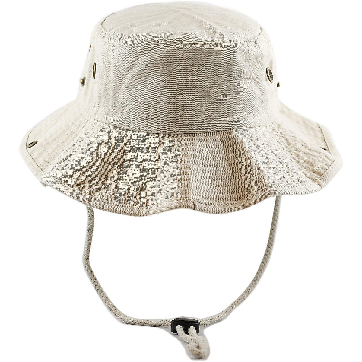 The Hat Depot 300N1510 Wide Brim Foldable Double-Sided Outdoor Boonie Bucket Hat (L/XL, 2. Cotton - Putty)