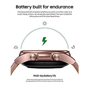 SAMSUNG Galaxy Watch 3 (41mm, GPS, Bluetooth) Smart Watch with Advanced Health Monitoring, Fitness Tracking, and Long Lasting Battery - Mystic Bronze (US Version)