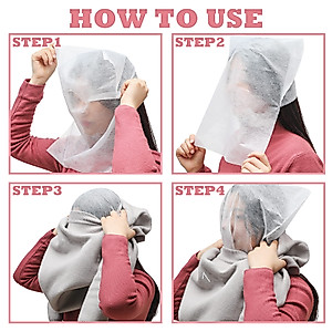 Tegeme 50 Pieces Face Makeup Protector Hood Disposable Cosmetic Mask Beauty Makeup and Clothing Protector Non Woven Dress Make up Face Cover Makeup Protector Face Mask for Women Changing Room Supply