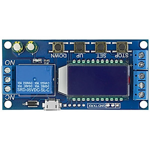 XINGYHENG One Channel Time Relay Module Delay Controller Board Trigger Delay-off Cycle Timing Circuit Switch Module Display Relay Expansion Plate Load Controlled for Micro USB 5V Power Supply