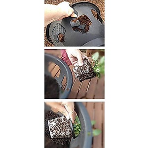 Ultimate Hanging Baskets - Strawberry, Tomato, Flower, and Herb Outdoor Planters - Use Garden Pots For Growing Plants Outside On A Deck, Fence, or Balcony (2, Mocha)