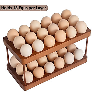 Wooden chicken egg holder for 24 Fresh Eggs, 2-Tier fresh egg holder countertop，egg basket countertop，egg holder for counter，，counter top egg holder for fresh eggs.