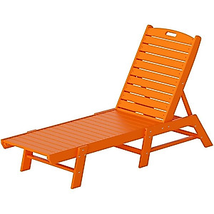 Paradise 3-Piece Set Adjustable Adirondack Chaise Lounges with Side Table