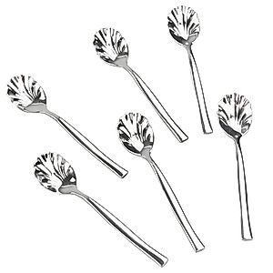 Idomy 12-Piece Stainless Steel Shell Shape Sugar Spoon