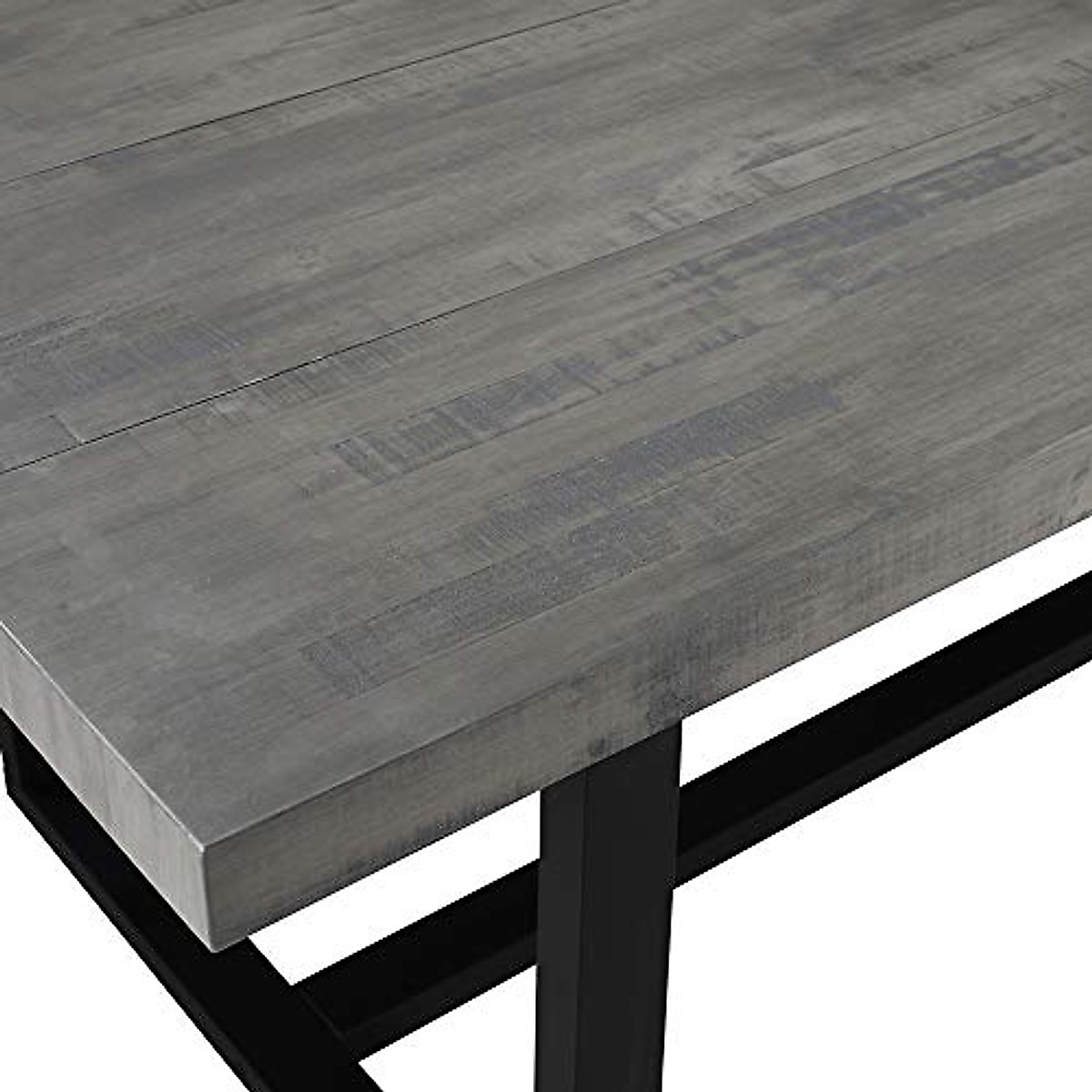 Walker Edison Andre Modern Solid Wood Dining Table, 72 Inch, Grey
