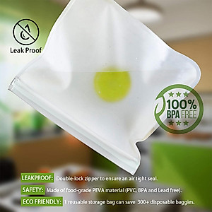 12 Pack Reusable Food Storage Bags Silicone Ziplock Bags Stasher Bag Leakproof Storage Bags for Marinate Food & Fruit Cereal Sandwich Meal Prep Travel Items Home Organization Storage