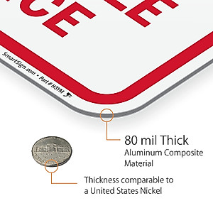 SmartSign Dog Contained By Invisible Fence Sign - 2 Pack, Beware Of Dog Sign, 18 x 12 inch, 2mm Aluminum Composite, Red and White, Made in USA