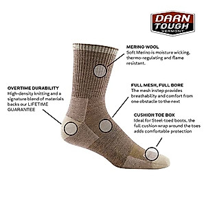 Darn Tough 2005-C-D021-06 Fred Tuttle Micro Crew Midweight with Cushion Timber X-Large