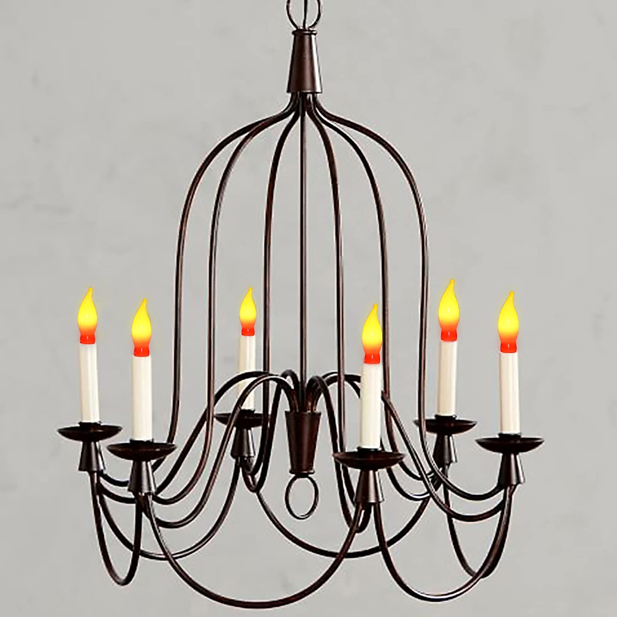 Pallerina Christmas Flame Shape Light Bulbs, Red Yellow Christmas Light Bulbs for Window Candles, Electric Menorah, Night Light Bulbs 7 Watt, 120 Volt E12 Candelabra Bases Flame Light Bulbs- 12 Pack