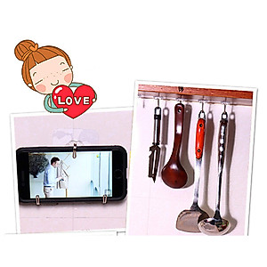 PGLY Adhesive Hooks Kitchen Wall Hooks - Heavy Duty 13.2lb(Max) Nail Free Sticky Hangers with Stainless Waterproof & Oilproof Seamless Hooks Utility Towel Bath Ceiling Hooks