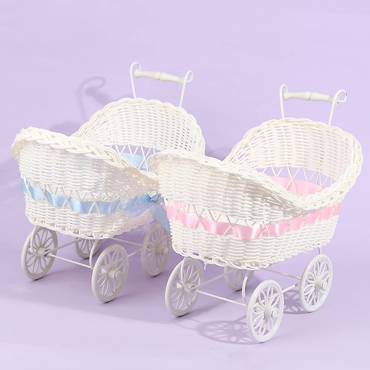 Large Tricycle Artificial Flower Vase Plant Stand-Rattan Basket Handmade Tricycle Planter Garden Decor,Bike Bicycle Pot for Weddings Home Decor Props Gift Table Centerpieces Arrangement Ornament