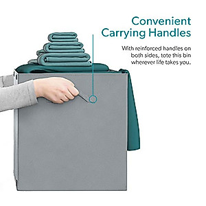 Mindspace Toy Chest for Baby Toys - Stuffed Animal Storage with Lid for Kids Playroom | Large Toy Organizer Box for Boys & Girls - Toy Bin for Living Room | The Oxford Collection, Gray