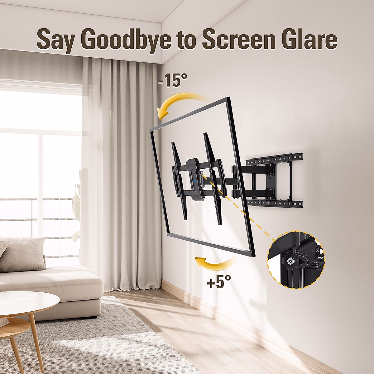 Mounting Dream TV Wall Mounts TV Bracket for Most 42-84 Inch TVs, UL Listed Premium TV Mount Full Motion with Articulating Arms, Max VESA 600x400mm and 100LBS, Fits 16", 18", 24" Studs, MD2296-24K