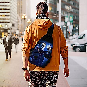 ZHANGXM Crossbody Sling Halloween Michael Myers Backpack Sling Bag Travel Hiking All Printed Chest Bag Daypack