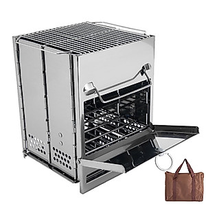 VENS LUEE Notebook Charcoal BBQ Grill Multifunctional Barbecue Camping Stove Tabletop Smoker Folding For Picnic, Camping, Hiking, Traveling, Outdoor Indoor (Style 4)