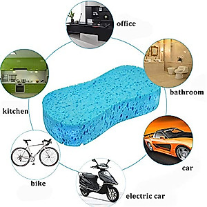 Car Sponge Washing Large Fam Sponges for Cleaning Brush, Big 10 Pcs High Foam Cleaning Washing Sponge Pad for Car for Kitchen, Microfiber, Household Cleaning (Random 10-Color Mix)