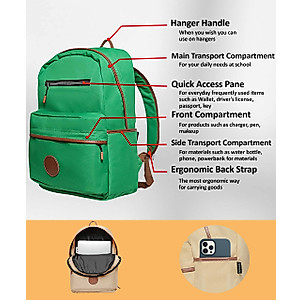 NPO nJoy Laptop Backpack,Fashion Slim Durable Laptops Backpack , Stylish Water Repellent College School Computer Bag for Women & Men Fits 16 Inch Laptop and Notebook (Green)