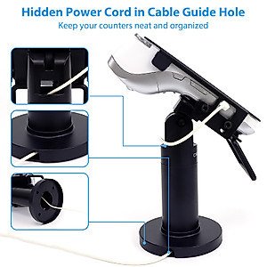CRIZISTON Credit Card Terminal Stand for Pax A920 / A920 Pro, 7" Tall Credit Card Machine Stand, Swivel & Tilt POS Machine Payment Terminal Stand with Fully Wrap Metal Frame, Screw-in & Adhesive,Black